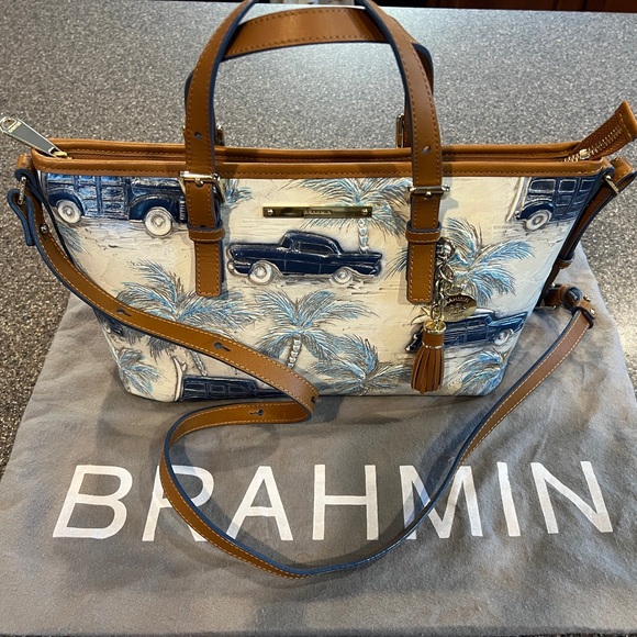 Brahmin | Bags | Brahmin Mini Asher Blue Copa Cabana | Poshmark